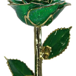 Emerald Green Sparkle Rose by Living Gold Original 24k Gold Dipped Rose ...