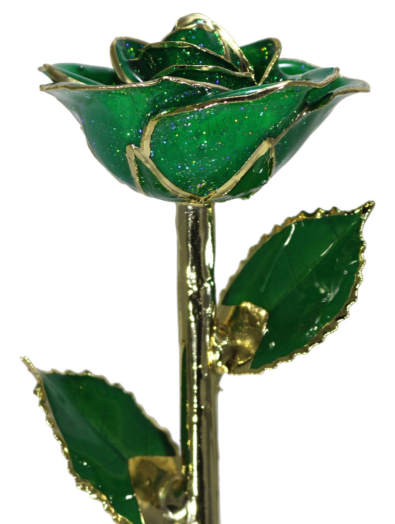 Emerald Green Sparkle Rose by Living Gold Real Rose Dipped | Etsy