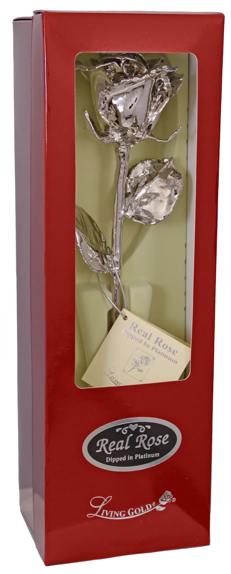 Platinum Venus Rose by Living Gold - Real Rose Dipped in Platinum (12 ...