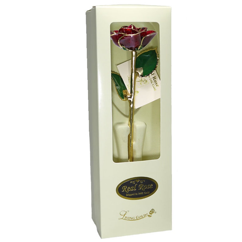 Burgundy Sparkle Rose by Living Gold Original 24k Gold - Etsy
