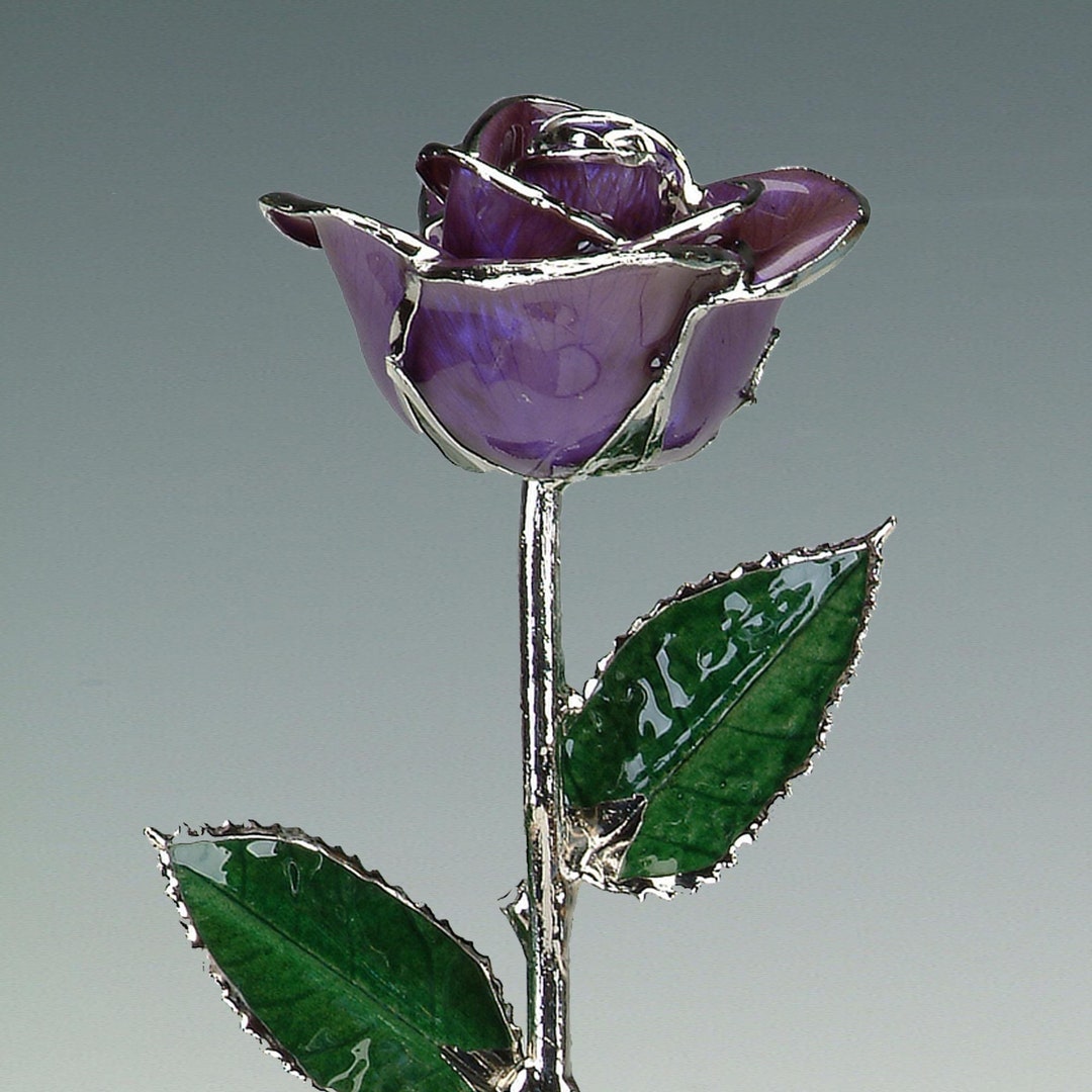 Purple Platinum Rose by Living Gold - Real Rose Dipped & Plated in ...