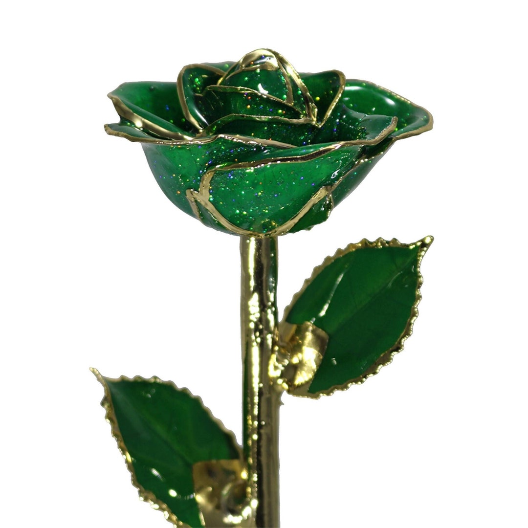 Emerald Green Sparkle Rose - Original 24k Gold Dipped Rose - Real Rose ...