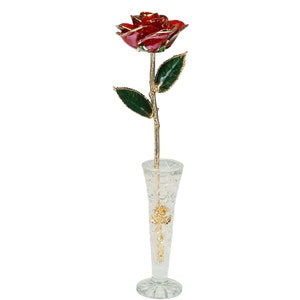 Red Sparkle Rose - Original 24k Gold Dipped Rose - Real Rose Plated in ...