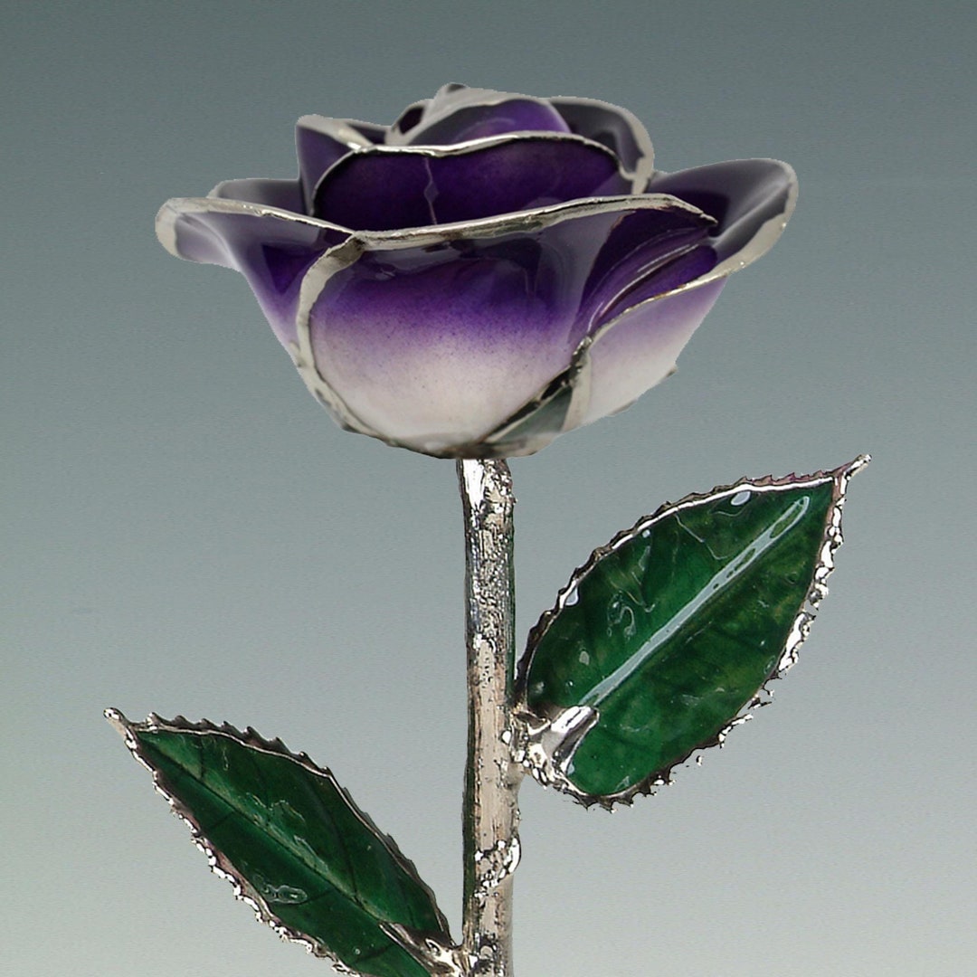 2-tone Purple Rose - Original Platinum Dipped Rose - Real Rose Plated ...