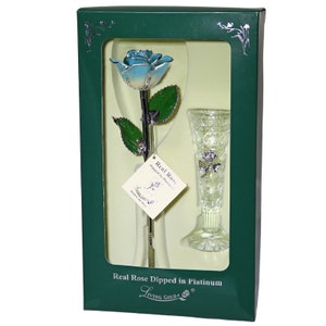 2-tone Light Blue Platinum Rose by Living Gold Real Rose - Etsy