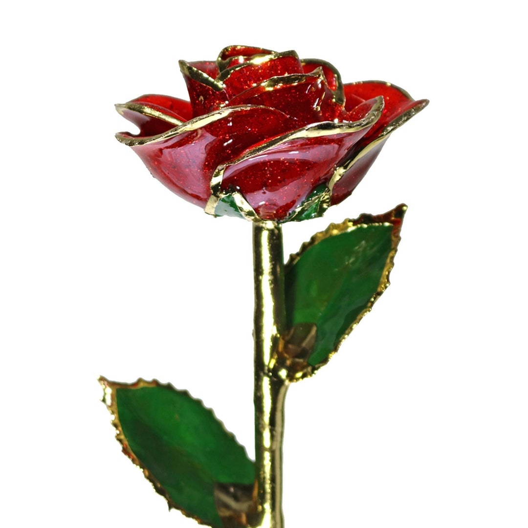 Red Sparkle Rose - Original 24k Gold Dipped Rose - Real Rose Plated in ...