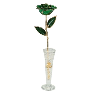 Emerald Green Sparkle Rose by Living Gold Original 24k Gold Dipped Rose ...