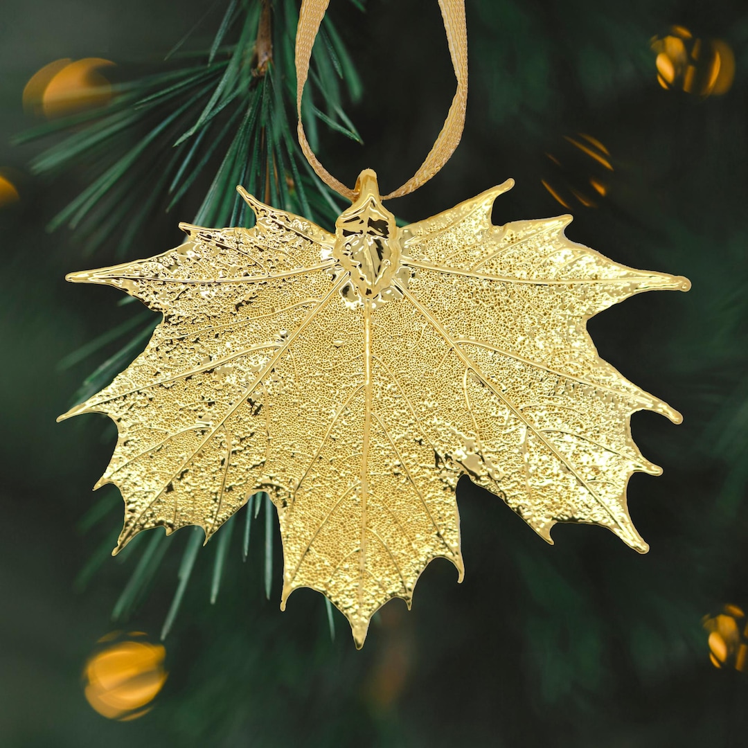 Real Sugar Maple Leaf Dipped in 24k Gold - Christmas Ornament - Etsy