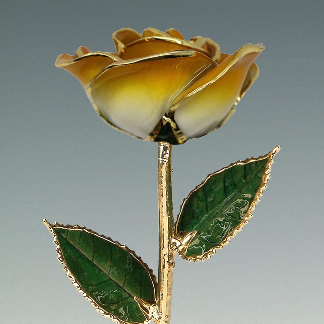 2-tone Orange Rose - Original 24k Gold Dipped Rose - Real Rose Plated ...