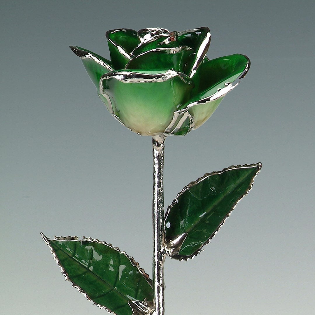 2-tone Dark Green Rose - Original Platinum Dipped Rose - Real Rose ...