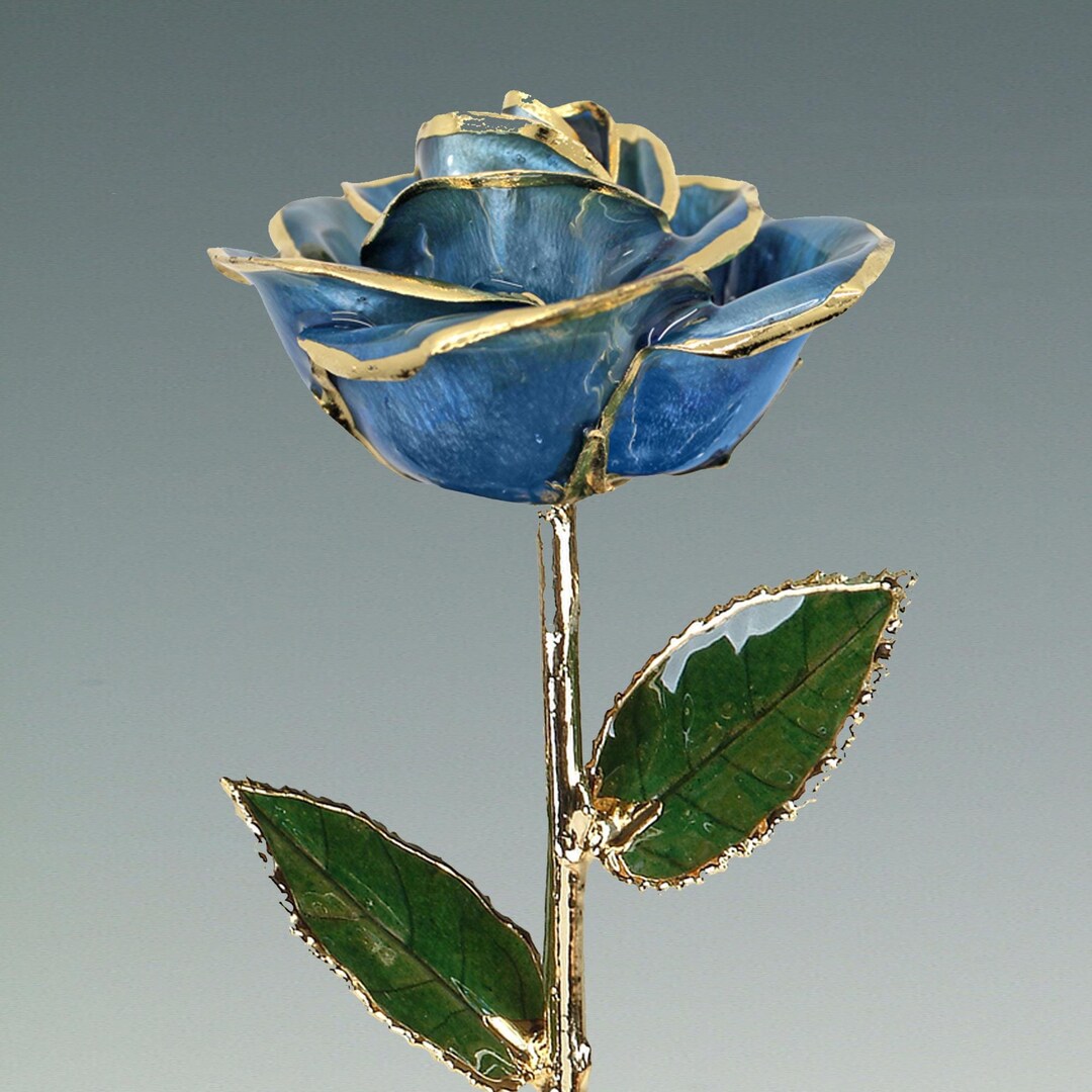 Light Blue Rose - Original 24k Gold Dipped Rose - Real Rose Plated in ...