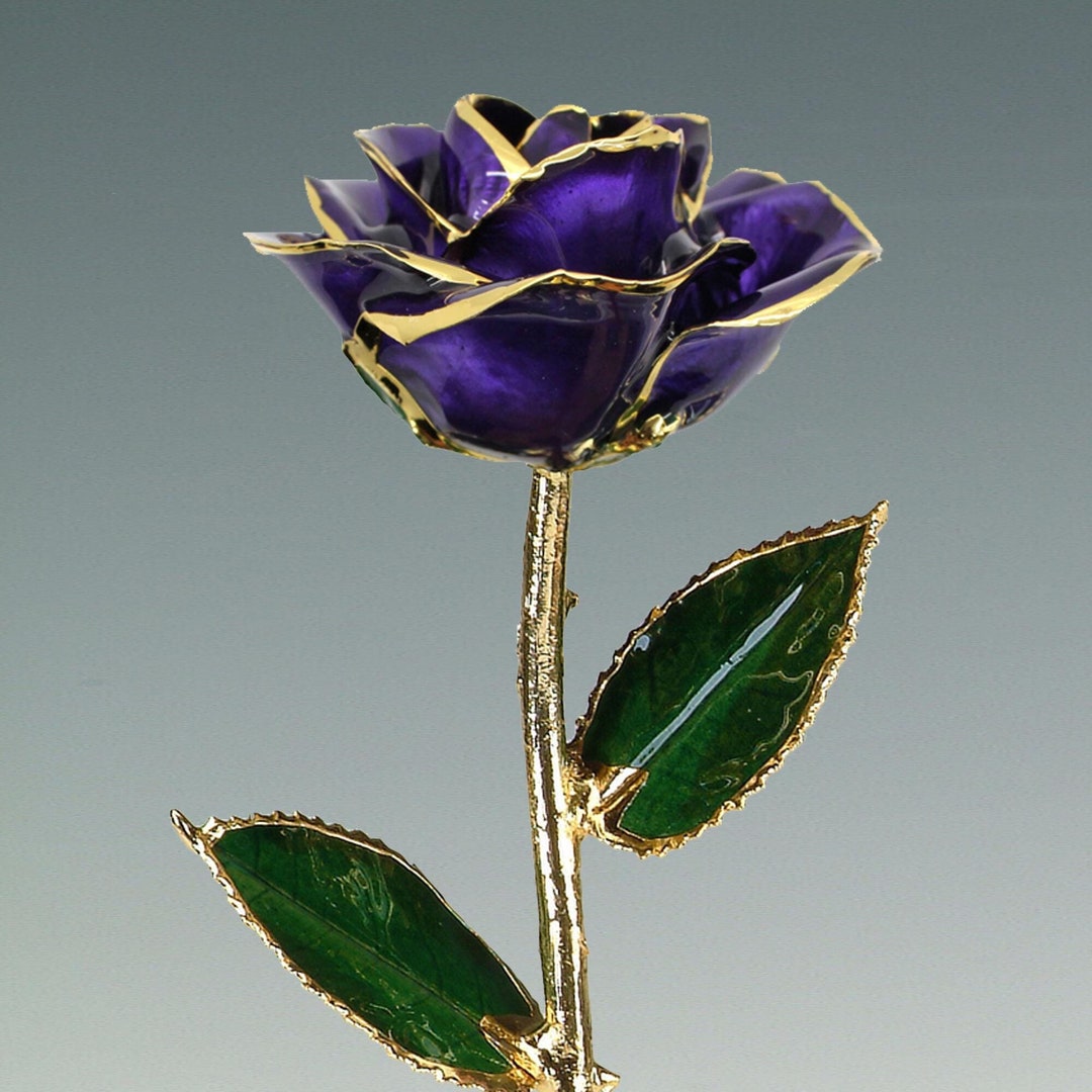 Purple Rose - Original 24k Gold Dipped Rose - Real Rose Plated in Gold ...