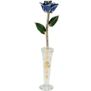 Dark Blue Rose - Original 24k Gold Dipped Rose - Real Rose Plated in ...