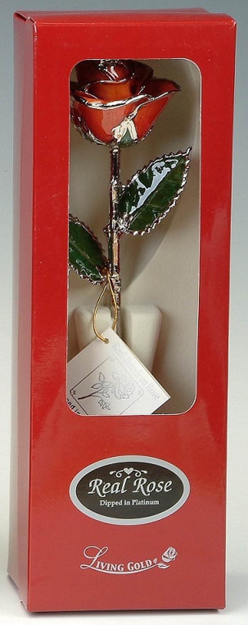 2-Tone Dark Blue Platinum Rose by Living Gold Real Rose | Etsy