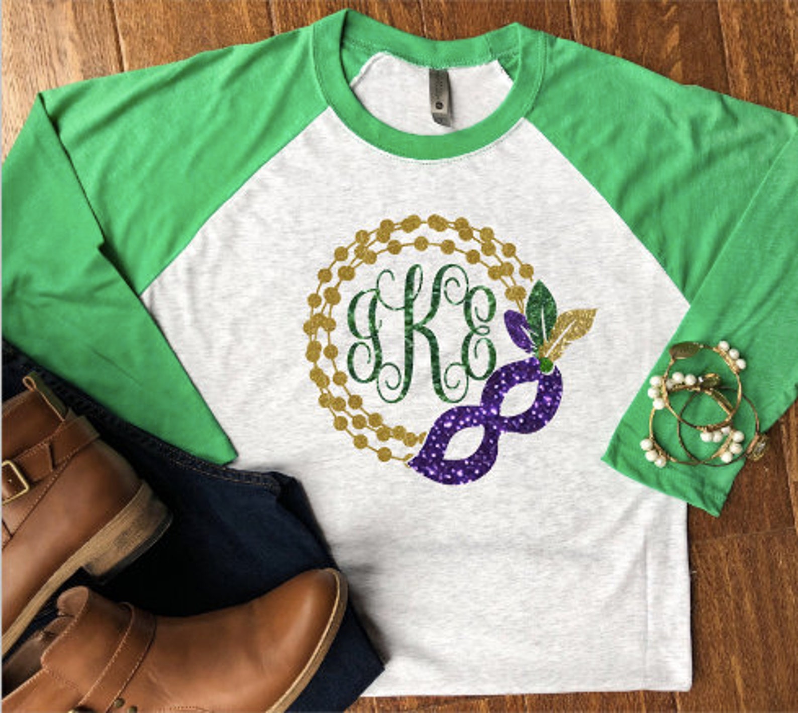 Women's Monogram Mardi Gras Shirt Mardi Gras Monogram - Etsy
