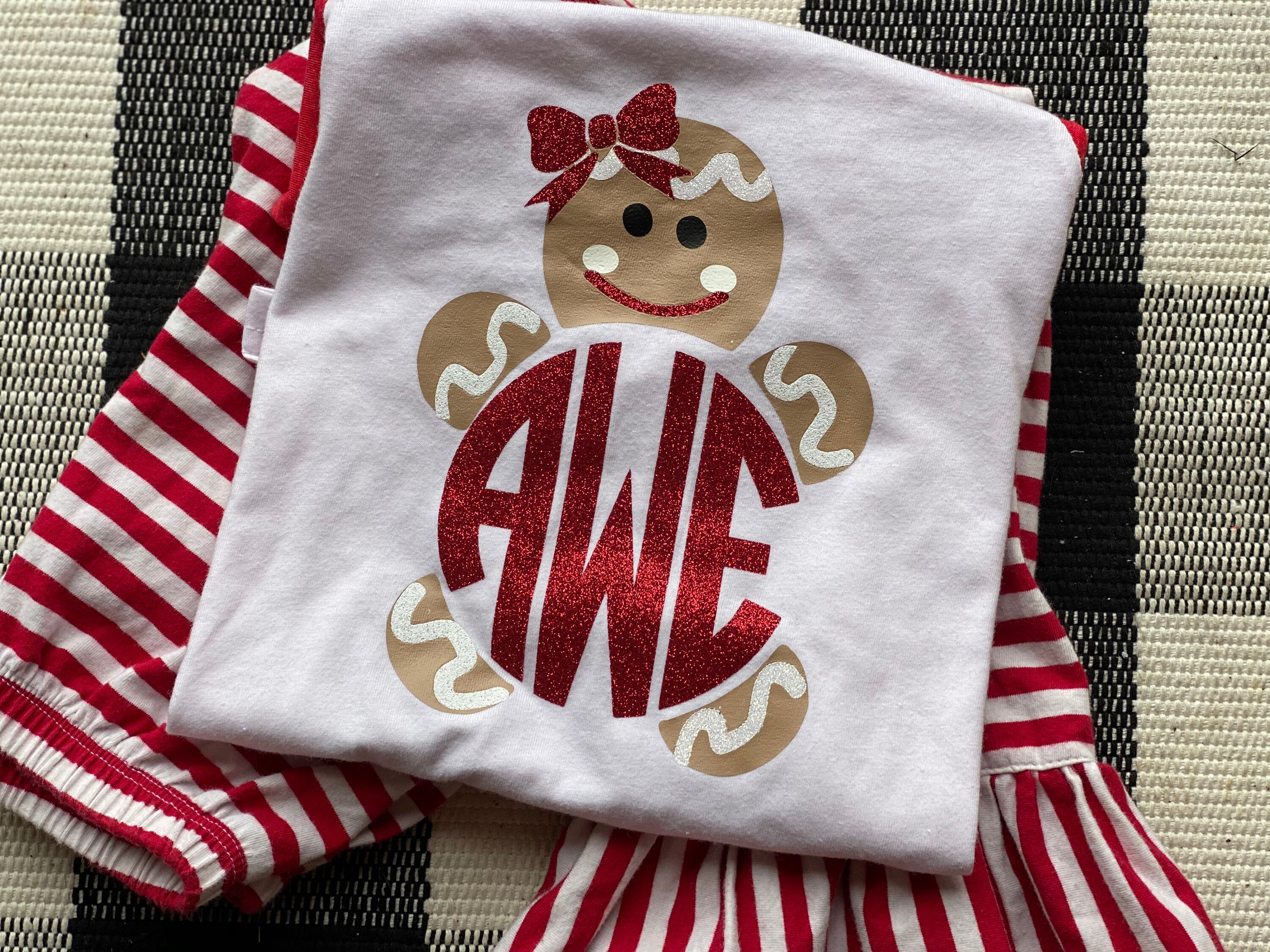 Girls Gingerbread, Glitter Gingerbread Shirt, Girls Christmas Shirt ...