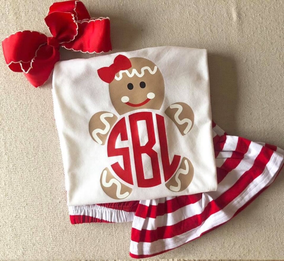 Girls Gingerbread, Glitter Gingerbread Shirt, Girls Christmas Shirt ...