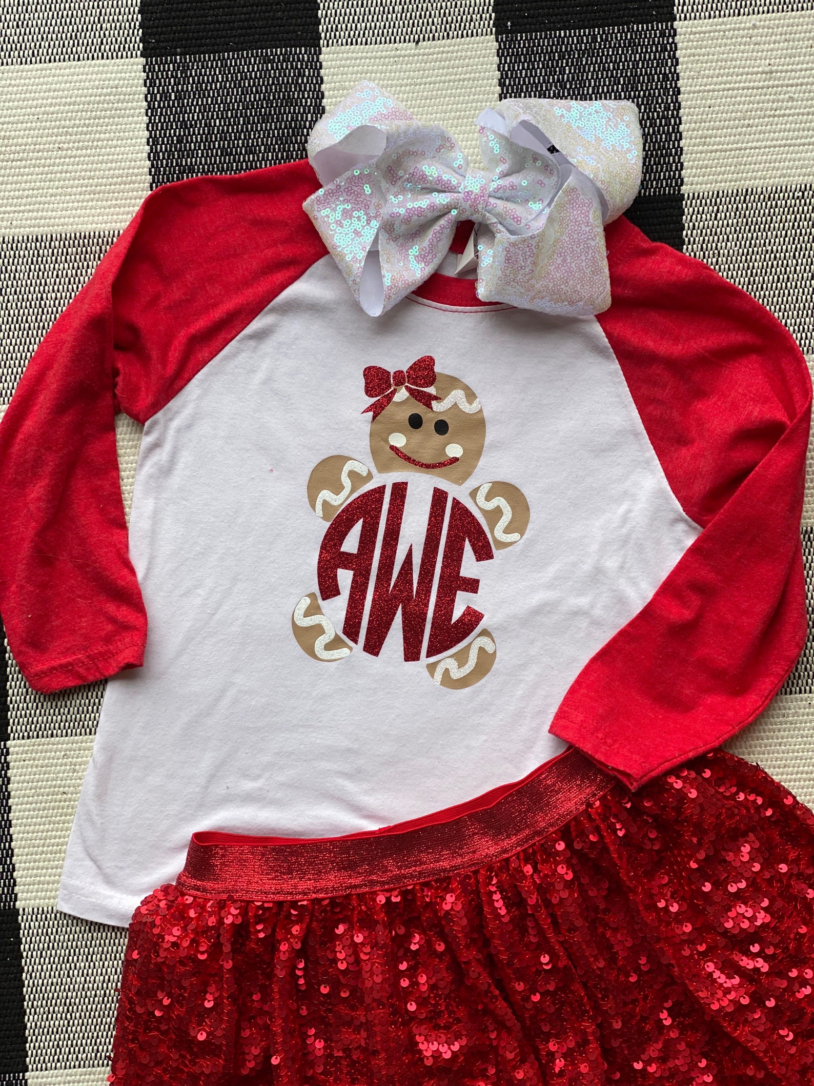 Girls Gingerbread, Glitter Gingerbread Shirt, Girls Christmas Shirt ...