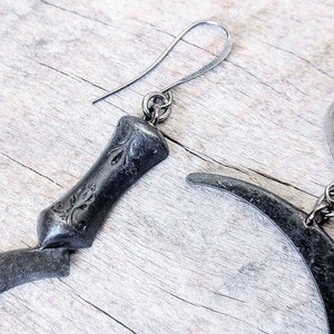 Grim Reaper Earrings - Scythe - Silver - Goth - Jewelry - Witchy ...