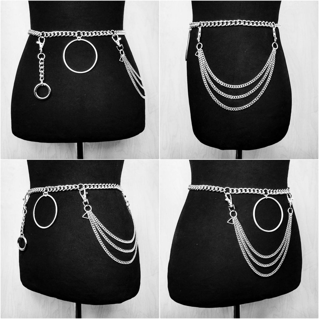 Valkyrie Goth Chain Belt: Adjustable Silver Cinch Waist - Etsy
