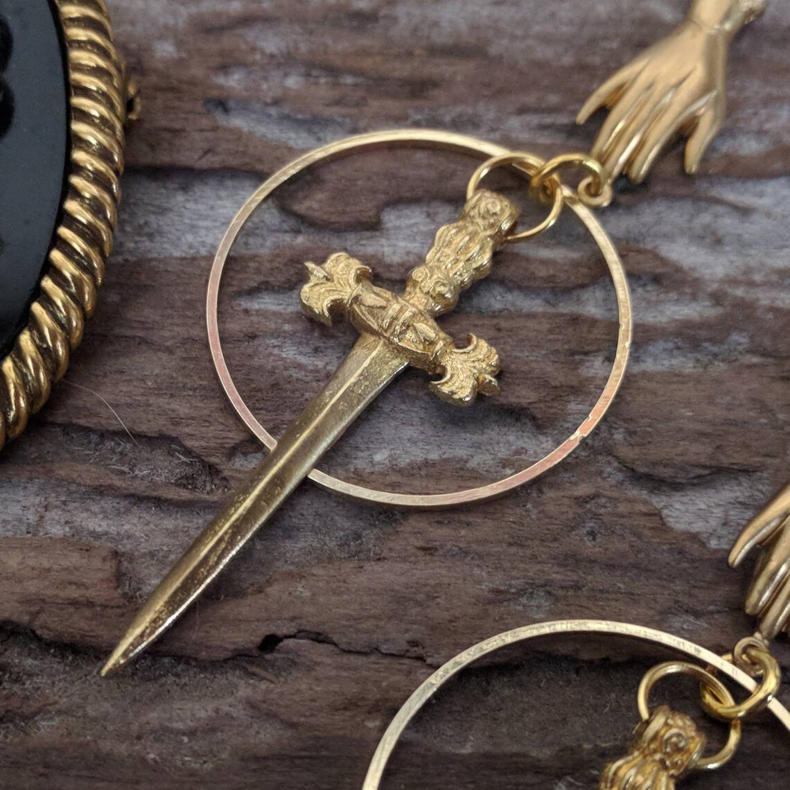Spooky Sword Earrings Silver Gold Goth Jewelry - Etsy