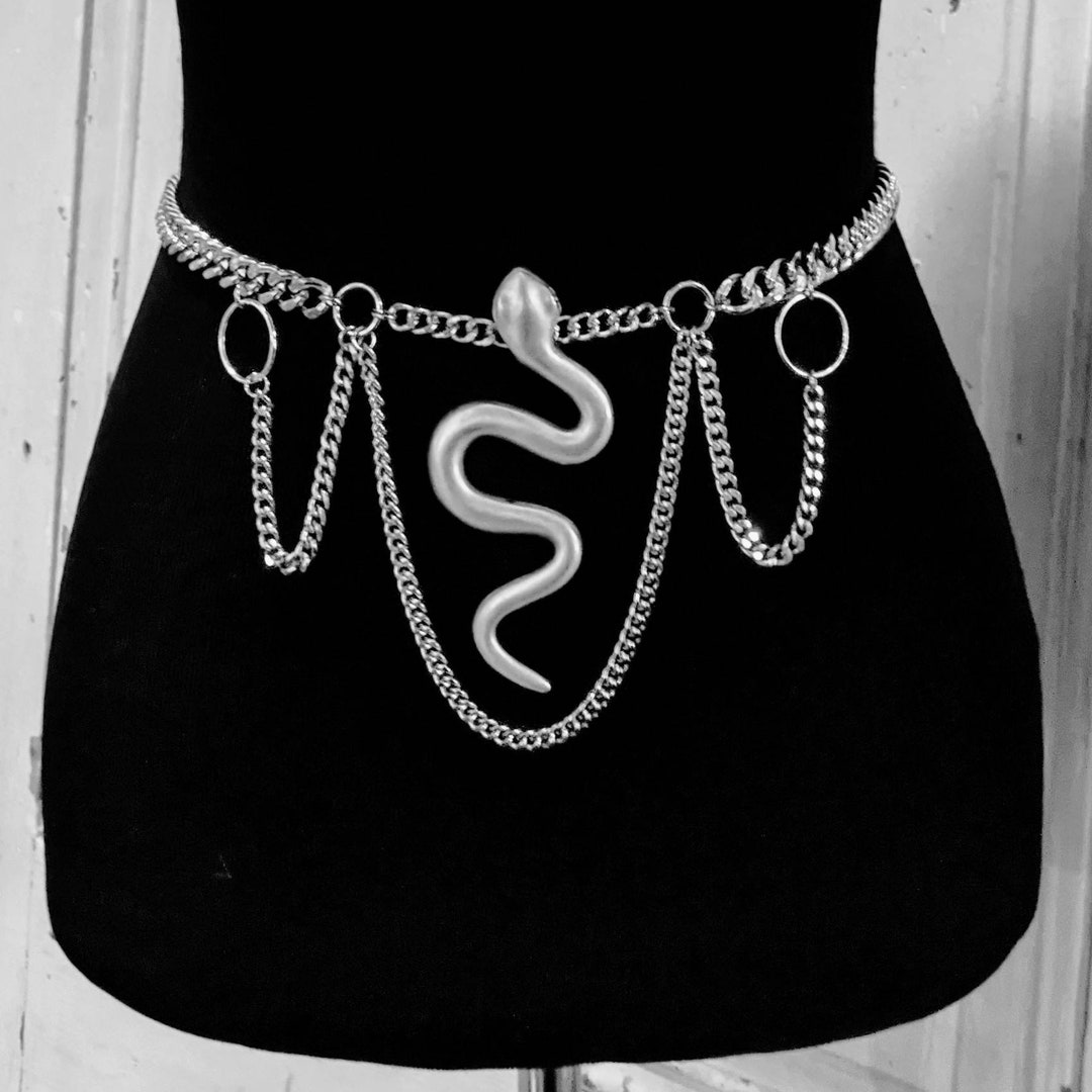 Medusa - Belt - Snake - Silver - Chain - Avant Garde - Adjustable ...