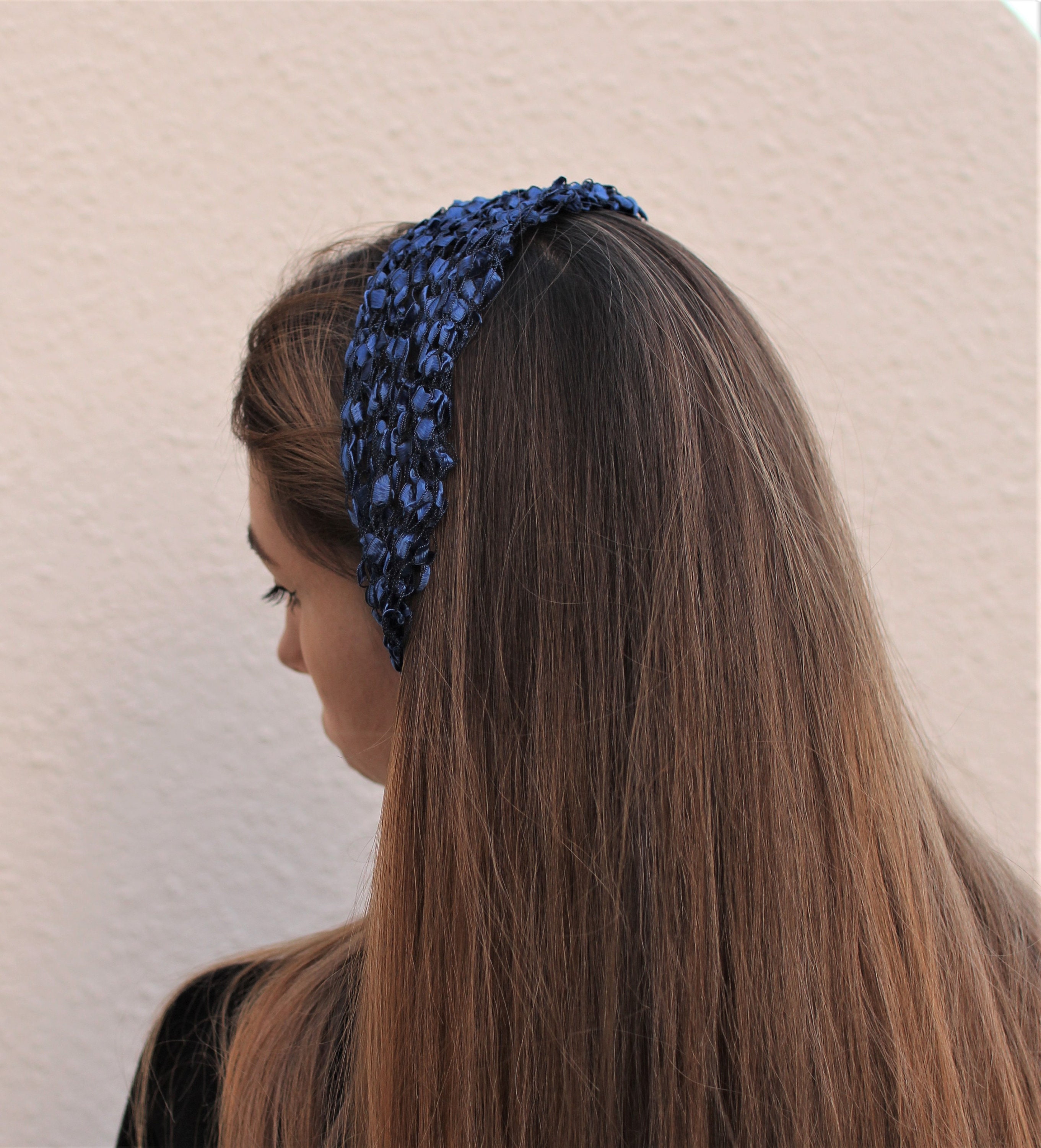 Blue Hand Knitted Head Band Blue Hair Band Blue Head Wrap - Etsy UK