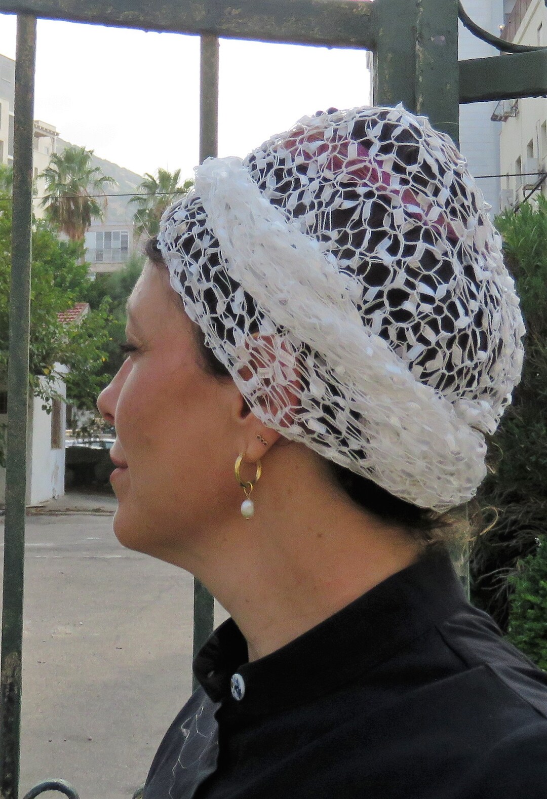 White Head Cover, Head Scarf for Women, White Head Covering Snood for ...