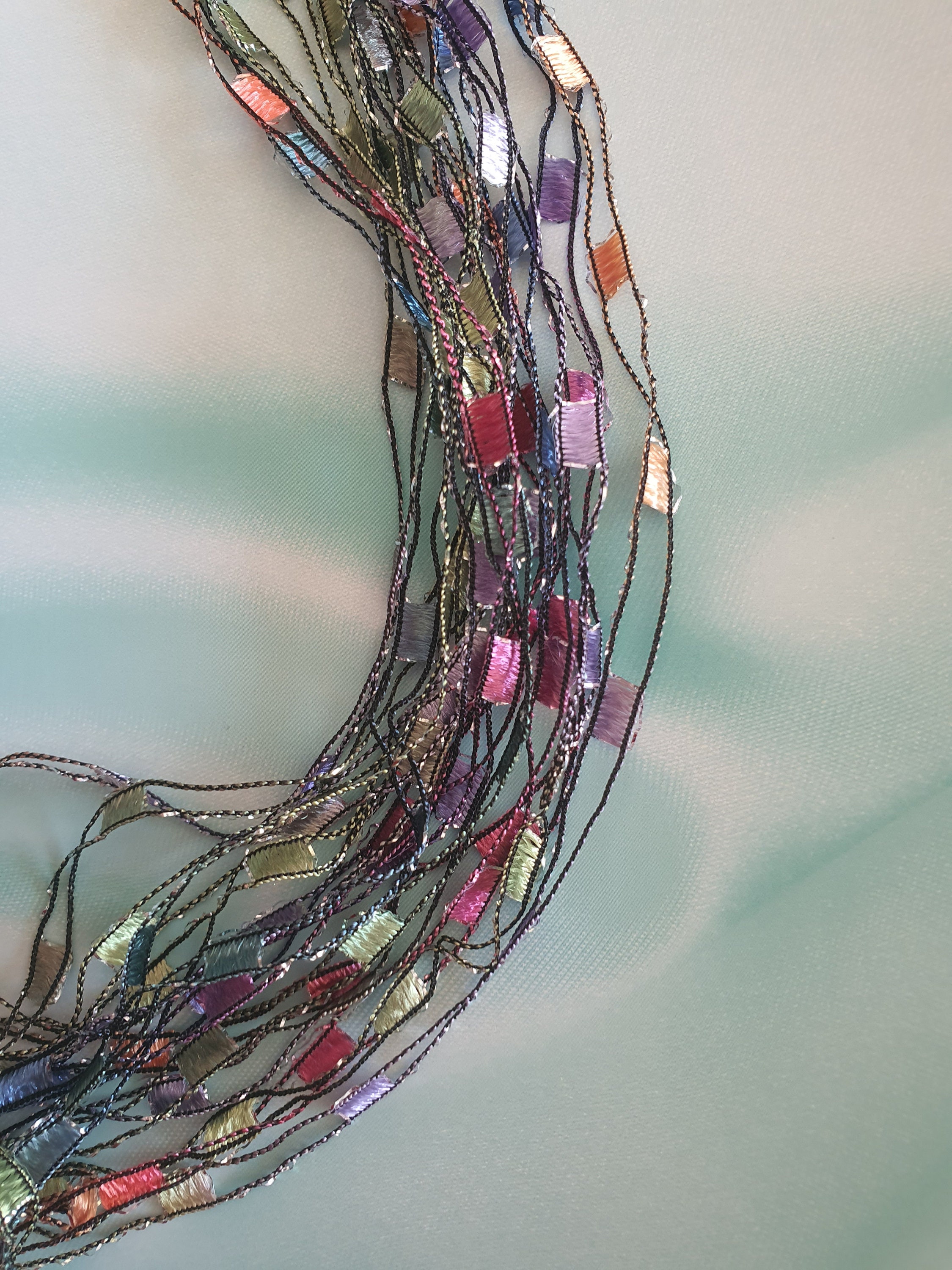 Colorful Multi Strand Hand Made Fiber Necklace - Etsy