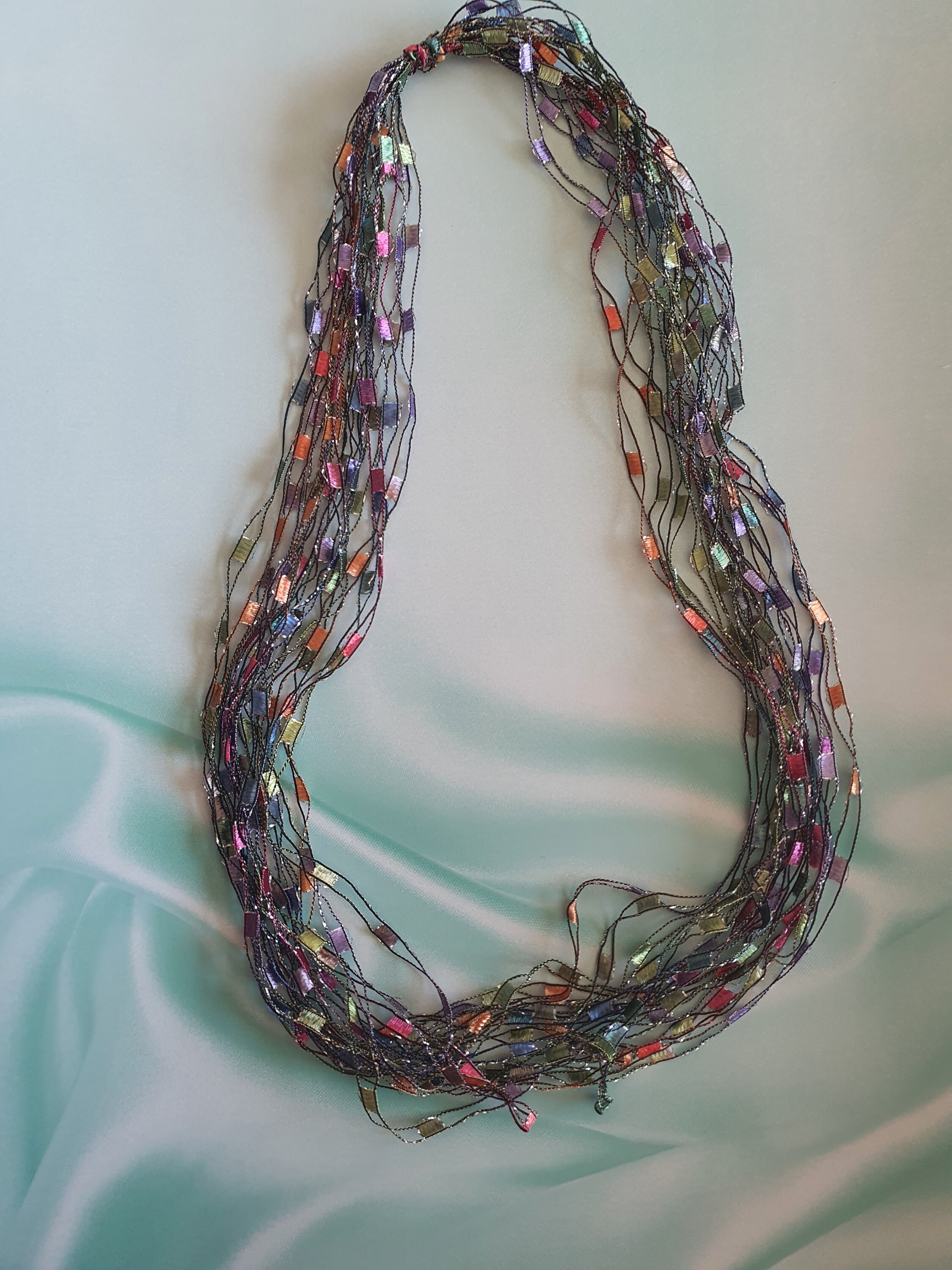 Colorful Multi Strand Hand Made Fiber Necklace - Etsy