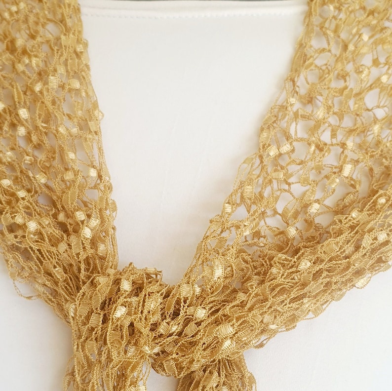 Thin Delicate Golden Wedding Shawl, Gold Chapel Shawl, Elegant Evening ...