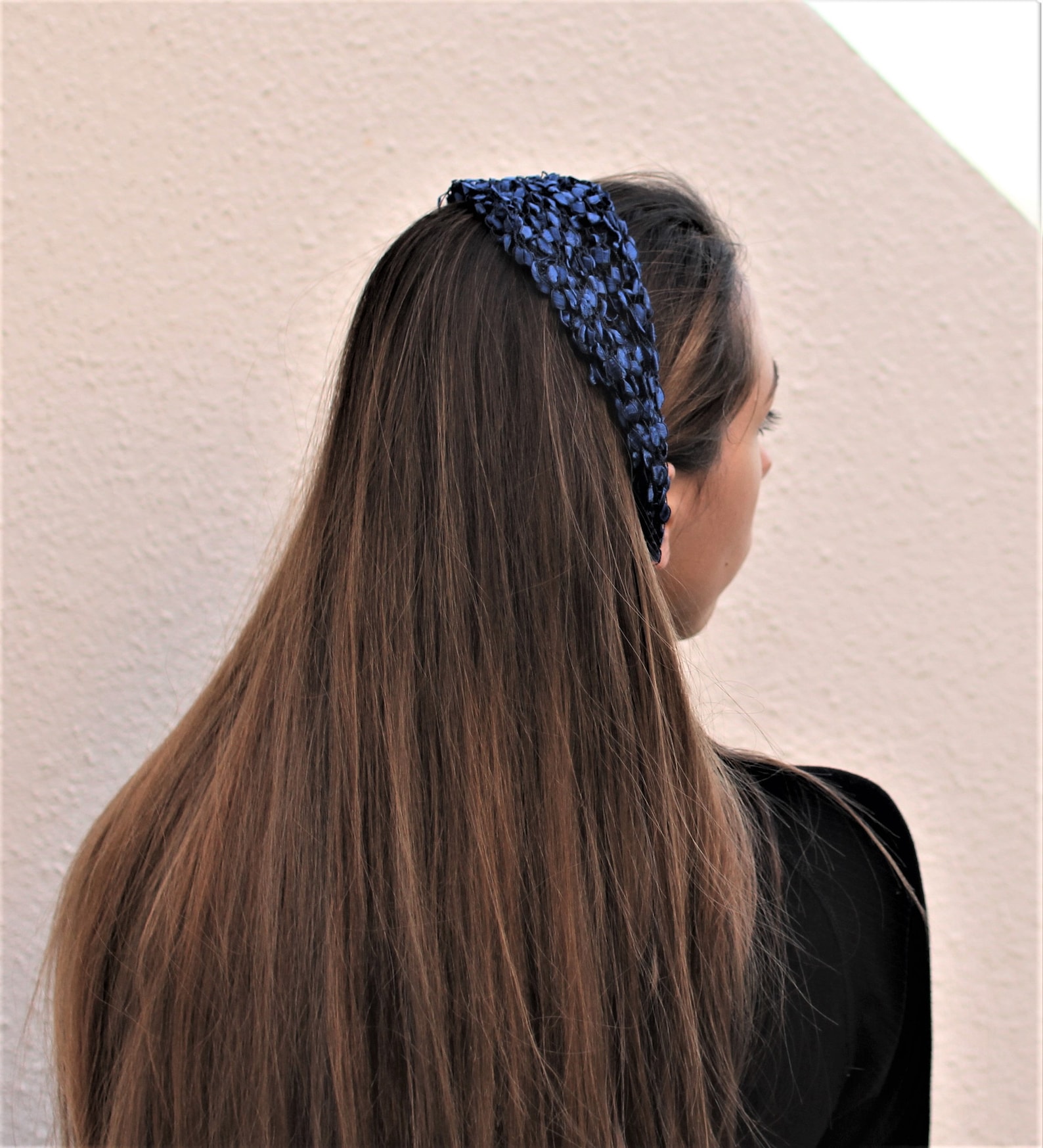 Blue Hand Knitted Head Band Blue Hair Band Blue Head Wrap - Etsy