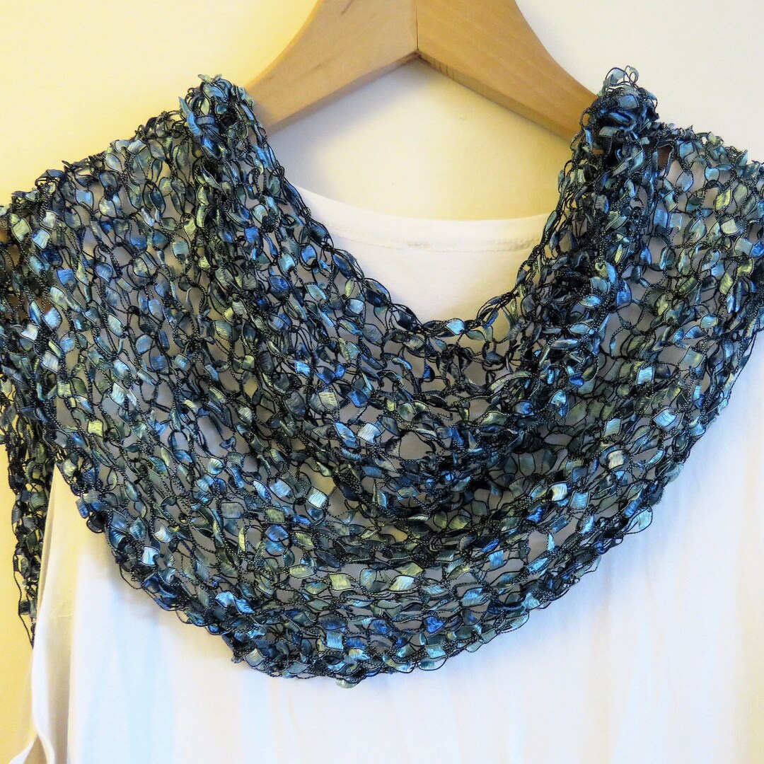Blauer eleganter Abend-Schal-Schal - Etsy.de