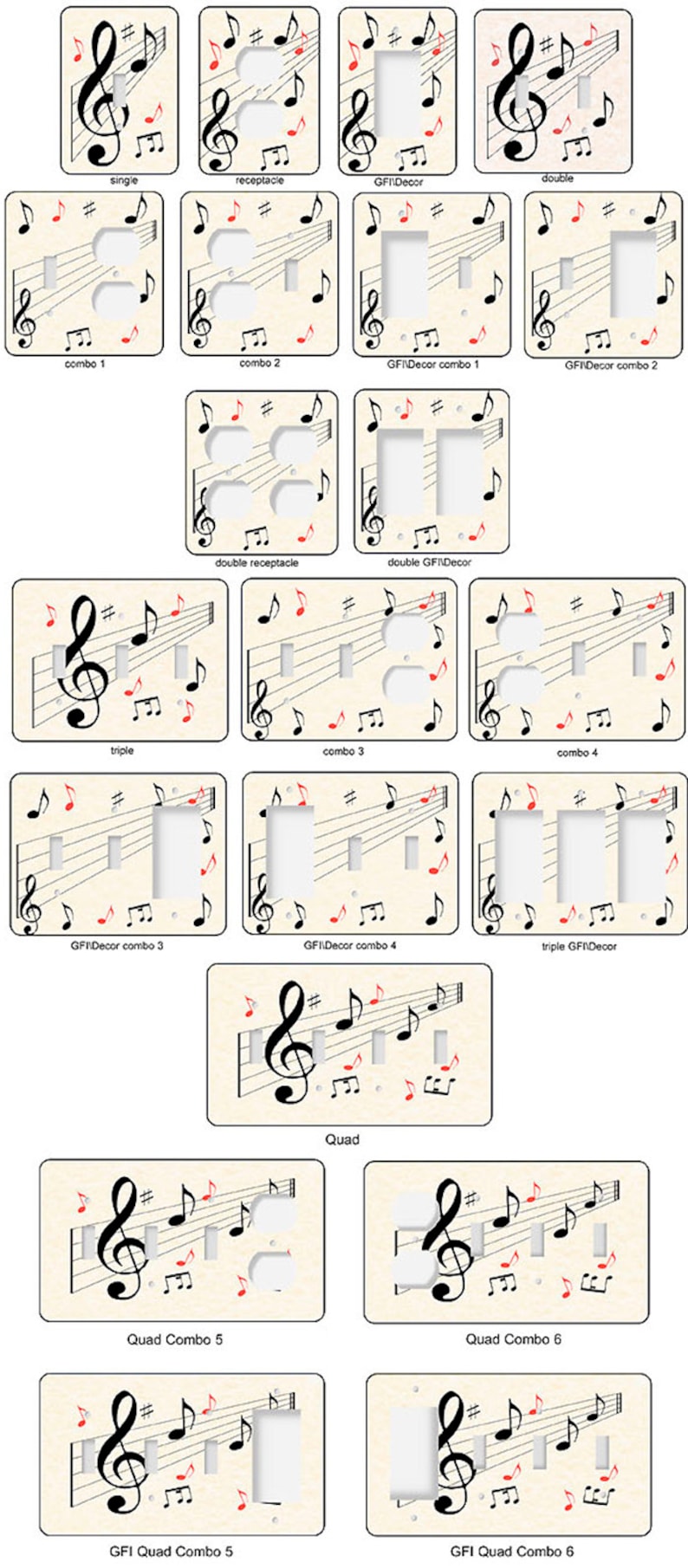Music Switchplates, Music Notes, Light Switch Covers, Switch Plate ...
