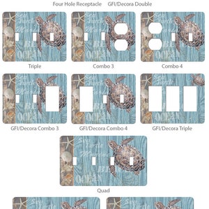 Turtle Switch Plate Cover Features a Sea Turtle Image With a Variety of ...