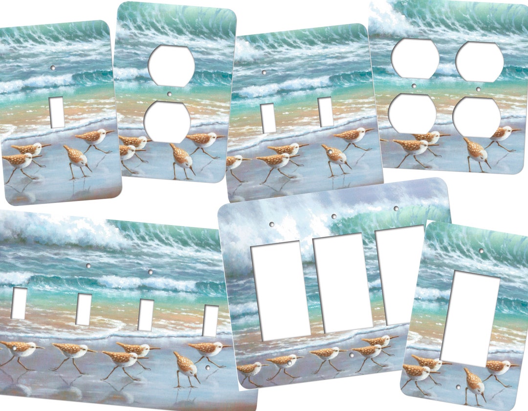 Beach Switch Plate Cover, Sandpipers, Sand Piper, Birds, Terns, Water ...