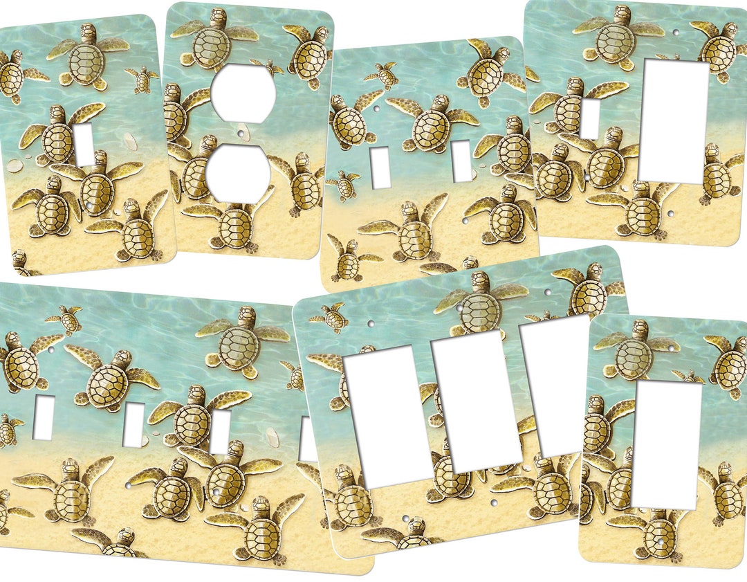 This Turtle Switch Plate Cover Features Turtle Hatchlings Scrambling ...