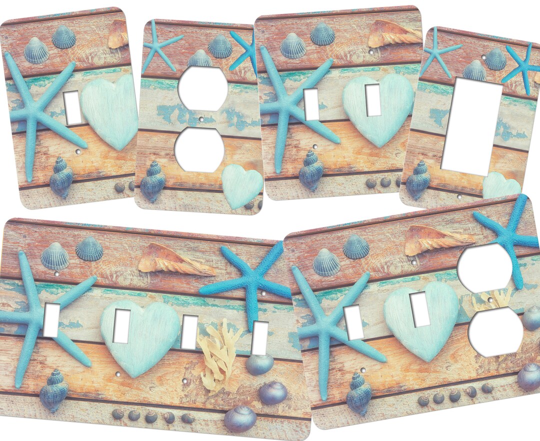 Seashells Switch Plate Cover, Wall Plate, Light Switch, Starfish ...