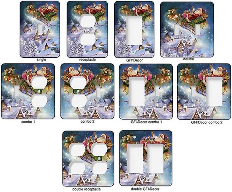 Christmas Switchplates, Santa Claus, Santa, Light Switch Covers, Switch ...