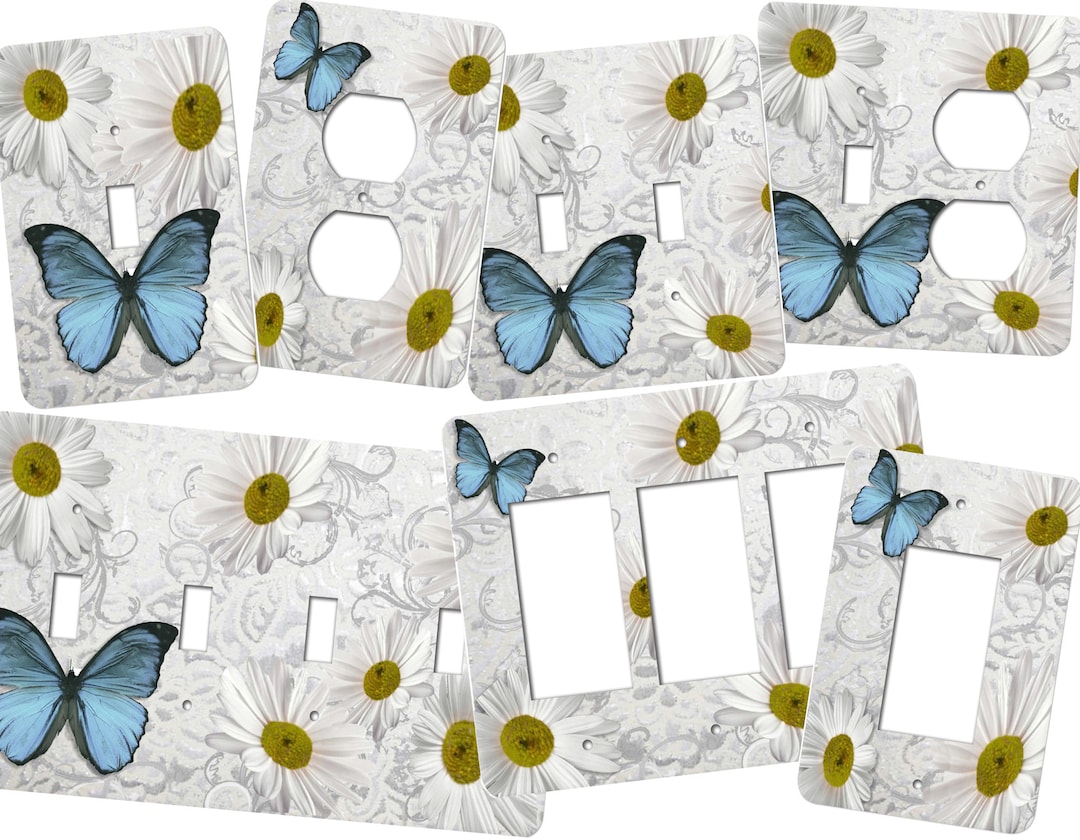 Butterfly Switch Plate Cover Featuring a Gorgeous Blue Butterfly With ...