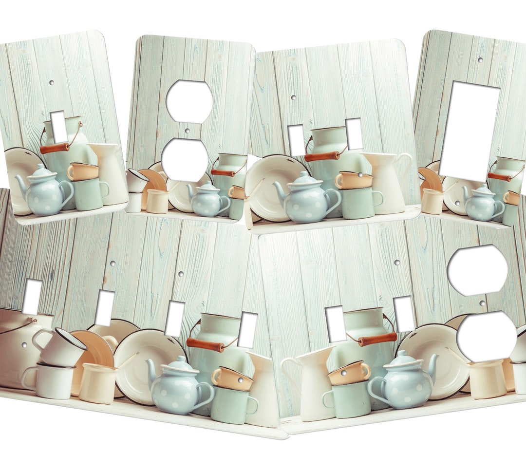 Kitchen Switch Plates Covers, Cups, Teacups, Tea Cups, Enamelware ...