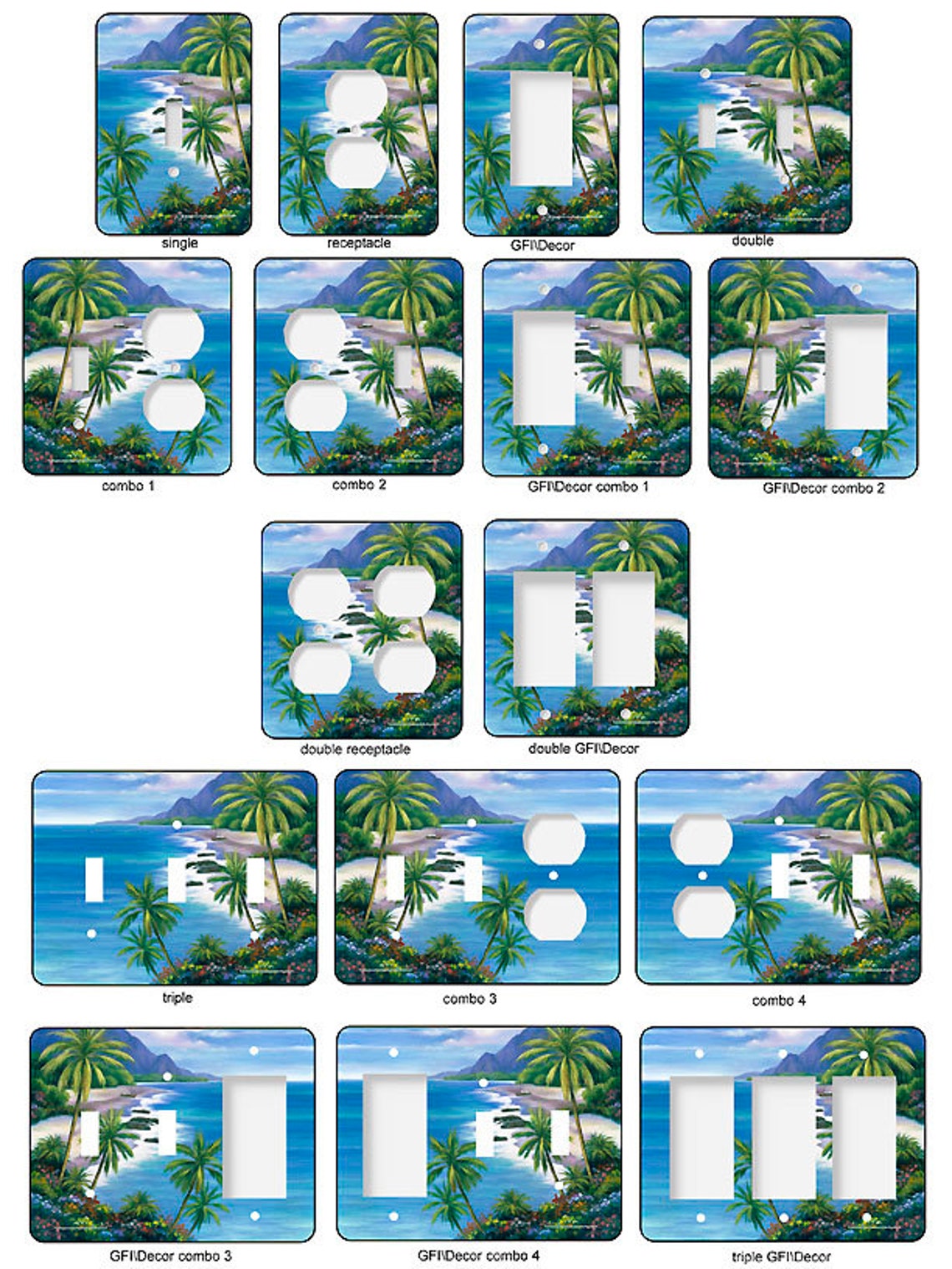 Beach Switchplates, Palm Tree Tropical Light Switch Cover, Switch Plate ...
