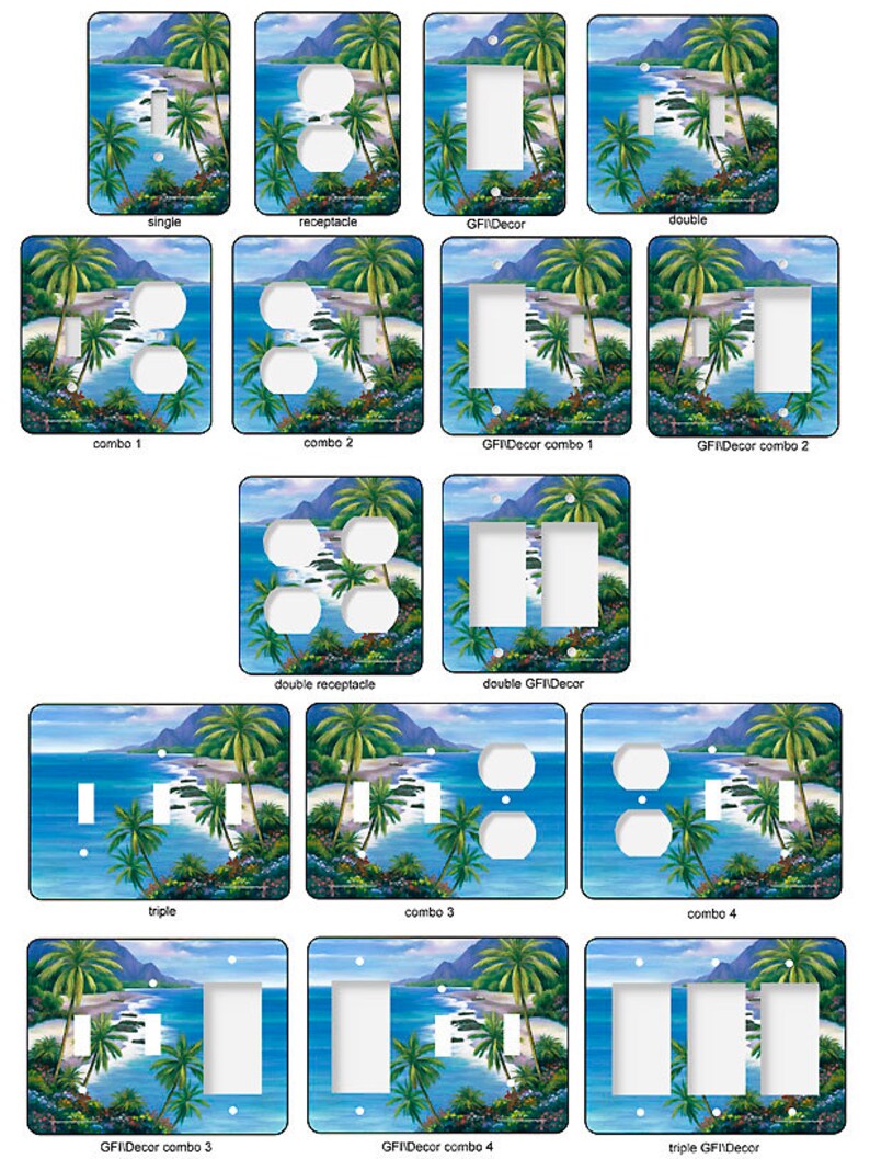 Beach Switchplates, Palm Tree Tropical Light Switch Cover, Switch Plate ...