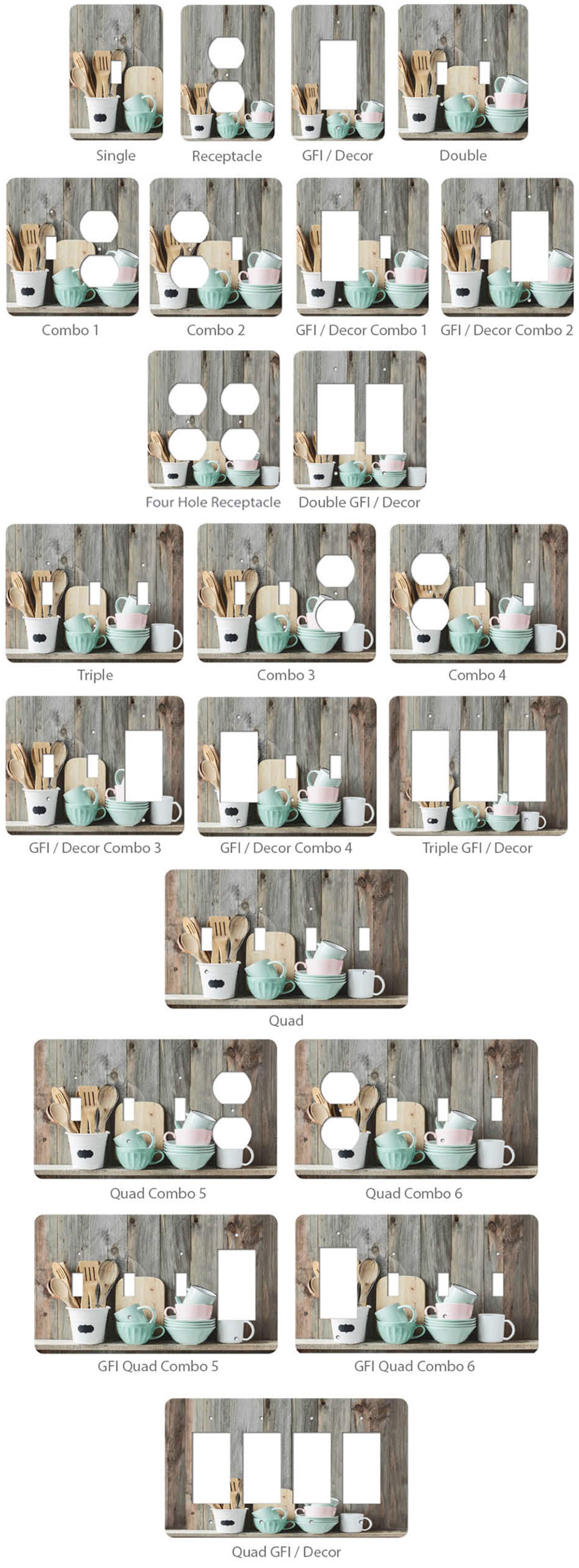 Kitchen Switch Plates Covers, Cups, Teacups, Tea Cups, Enamelware ...