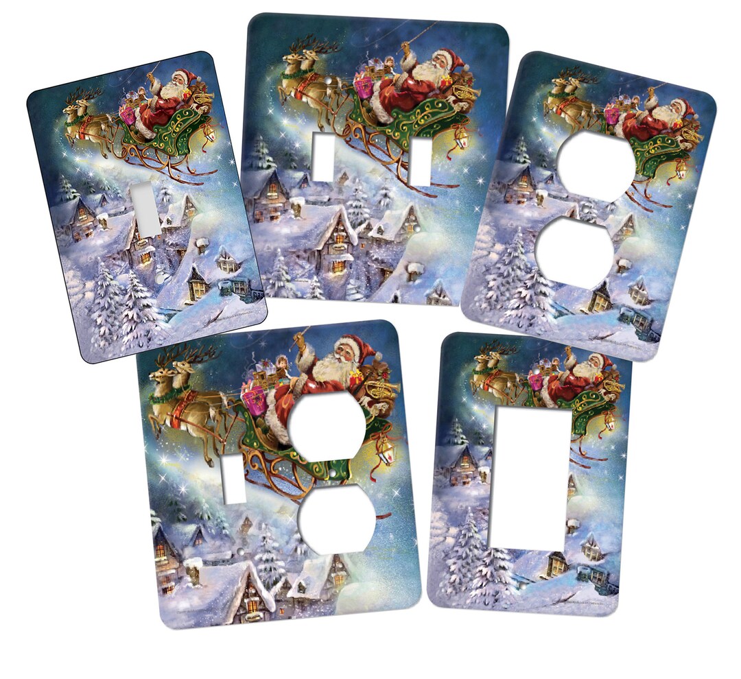 Christmas Switchplates, Santa Claus, Santa, Light Switch Covers, Switch ...