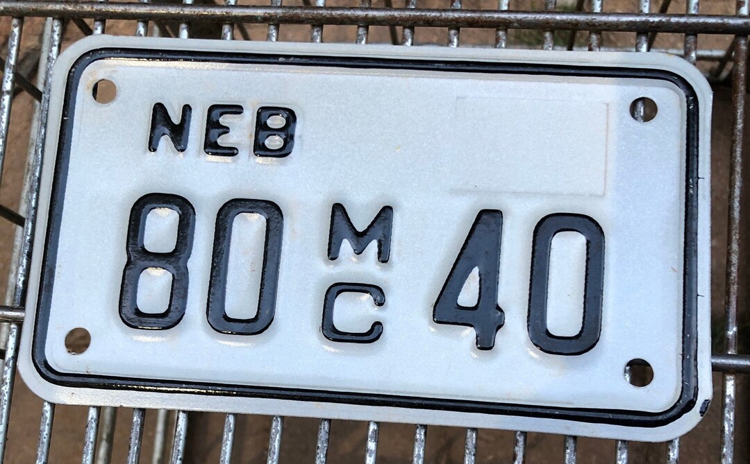 Vintage 90s Era Nebraska Motorcycle Plate - Etsy