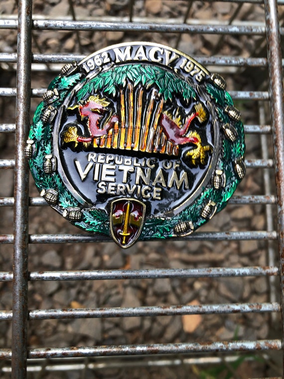 1962 1975 Macv Brass Belt Buckle | Etsy