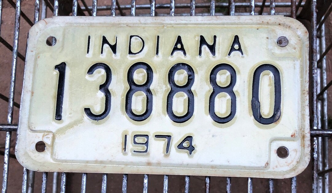 Vintage 1974 Indiana Motorcycle Plate - Etsy