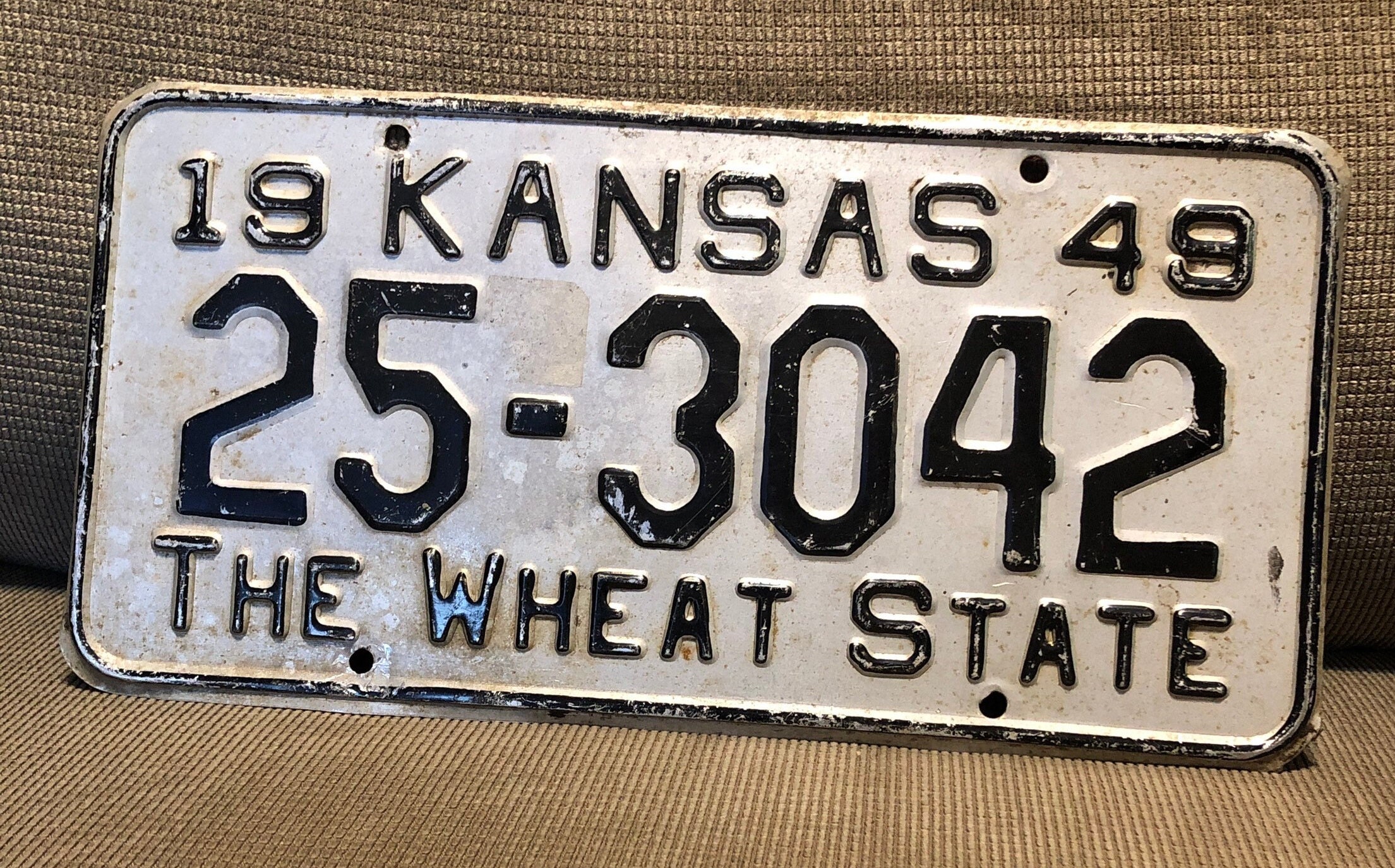 Kansas The Wheat State 1949 License Plate Vintage | mgmforex.com