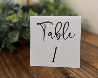 Tented Cardstock Table Numbers, Seating Chart Numbers, Wedding, Tables ...